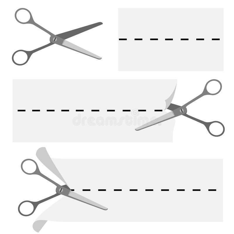 Scissors Cutting Paper Sign Stock Vector - Illustration of object ...