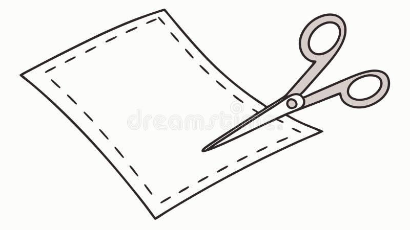Scissors Cutting Paper, Symbolizing Crafts and Precision, Vector Design ...