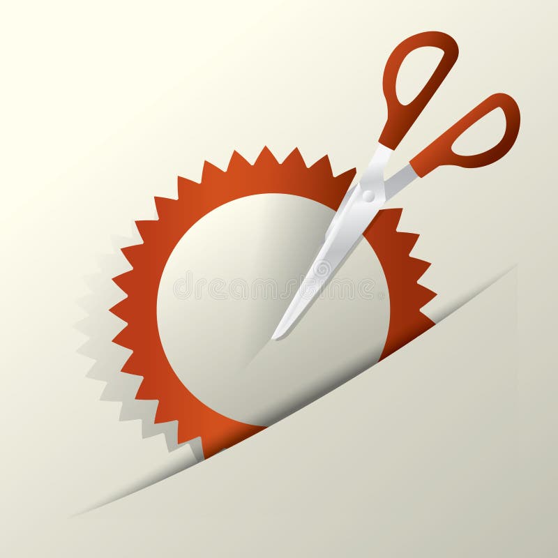 Scissors Cutting Paper. Vector Illustration Decorative Design Stock ...