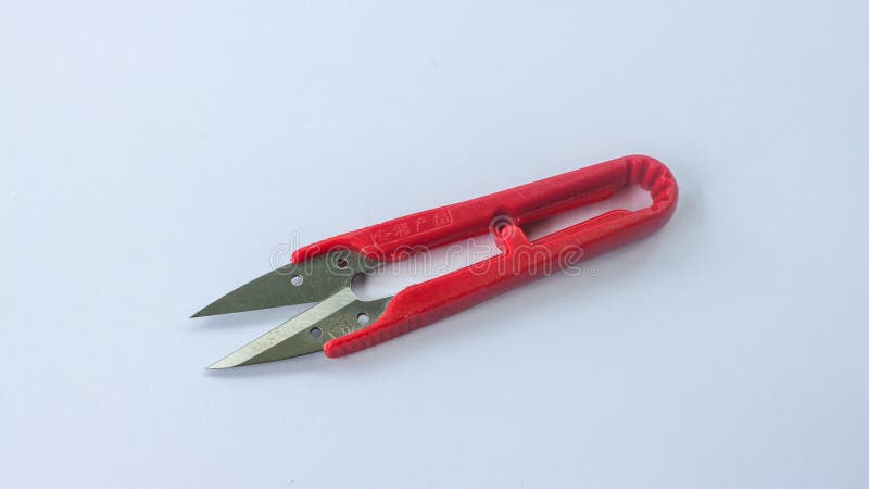 Scissors for Cutting a Red Handle. Stock Photo - Image of cutting ...