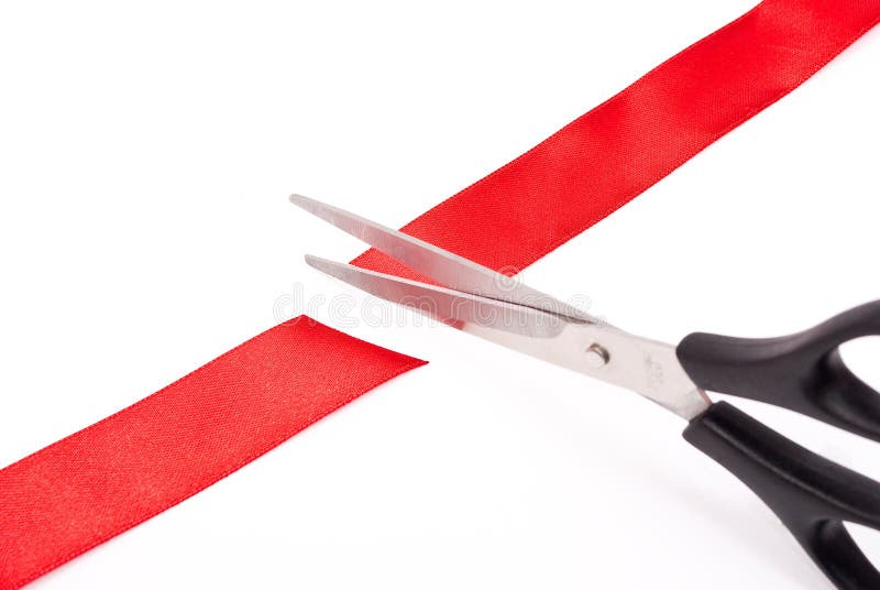 Cutting Red Tape stock photo. Image of scissors, colour - 8166206