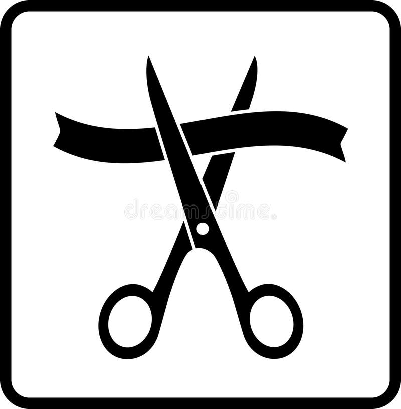 Scissors cutting ribbon stock vector. Illustration of close - 39712089