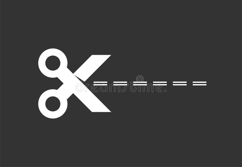 Scissors cutting symbol stock vector. Illustration of vector - 303199306
