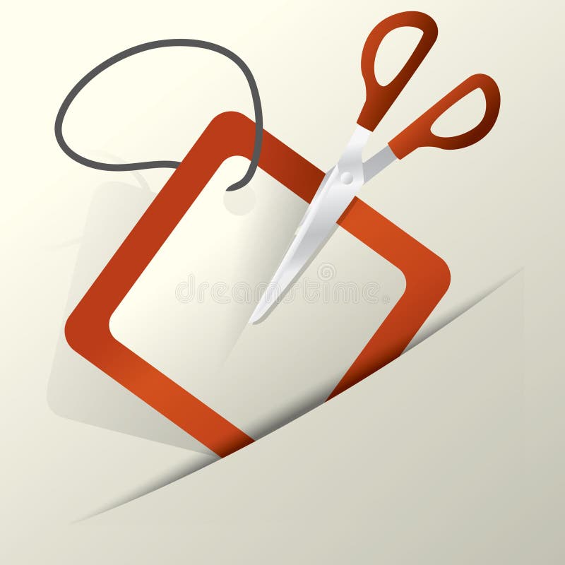 Scissors Cutting Tag. Vector Illustration Decorative Design Stock ...