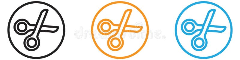 Scissors Cutting Vector Logo Set Collection for Web App Ui Stock ...