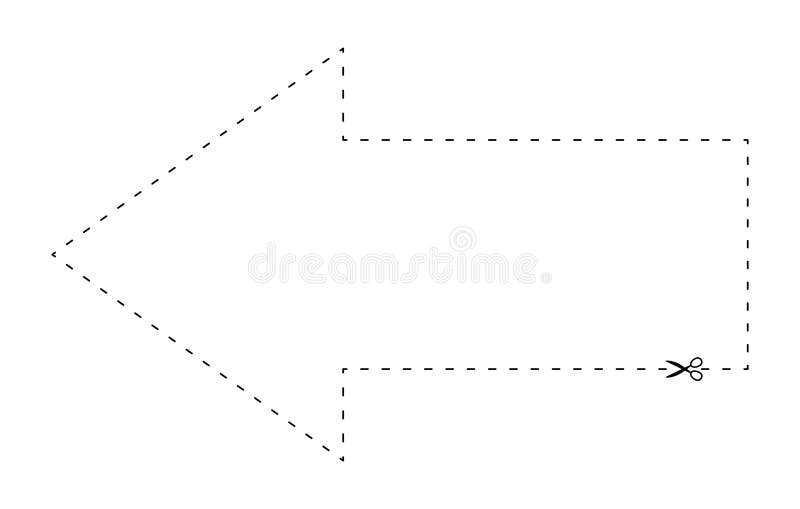 Scissors on Dashed Line Arrow Shape, Dash Line and Scissors, Dash ...