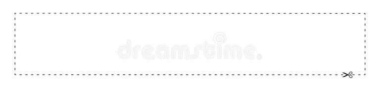 Scissors on Dashed Line Rectangle Shape, Dash Line and Scissors, Dash Outline and Scissors Stock ...