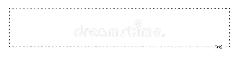 Scissors on Dashed Line Rectangle Shape, Dash Line and Scissors, Dash Outline and Scissors Stock ...