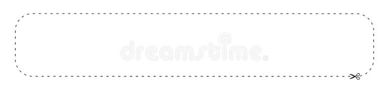 Scissors on Dashed Line Rectangle Shape, Dash Line and Scissors, Dash Outline and Scissors Stock ...