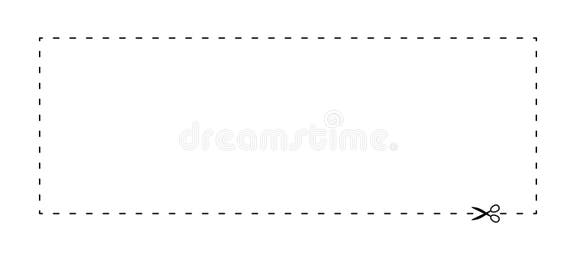 Scissors on Dashed Line Rectangle Shape, Dash Line and Scissors, Dash ...