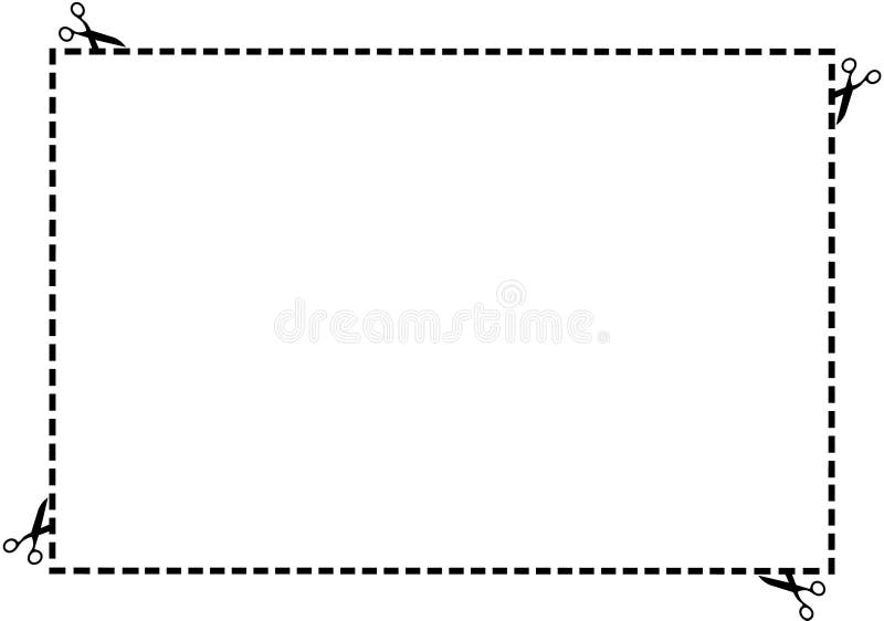 Scissors Dashes Coupon Frame Stock Illustration - Illustration of ...