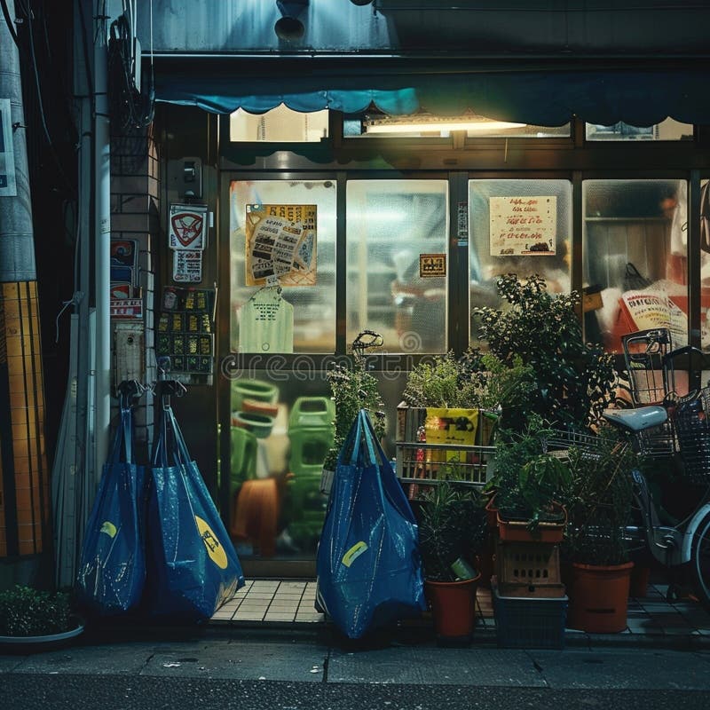 Scissors-equipped Storage Bags at a Corner Store Stock Photo - Image of ...