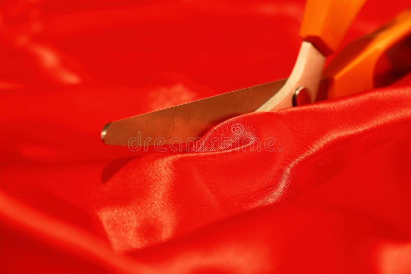Scissors fabric cutting a stock image. Image of hobby - 46119759