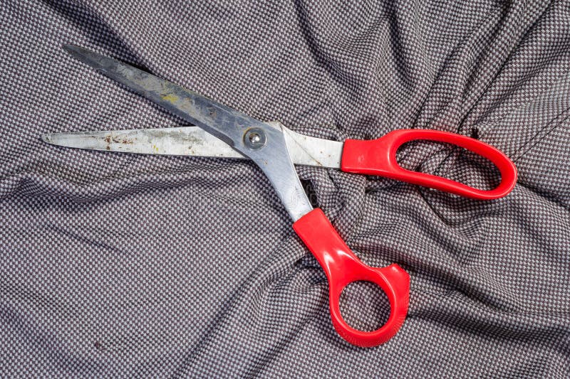 Scissors with fabric stock image. Image of white, thai - 56103817