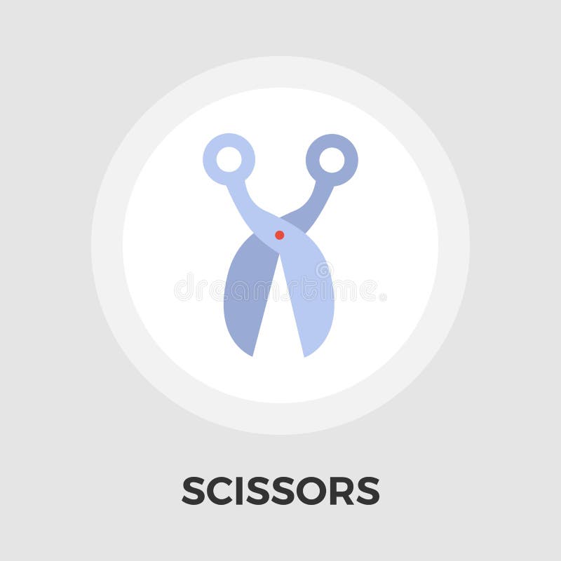 Scissors flat icon stock vector. Illustration of outline - 100095564