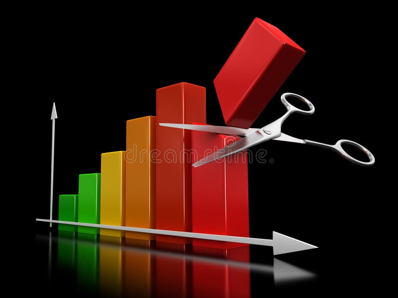 Scissors and Graph (clipping Path Included) Stock Illustration ...