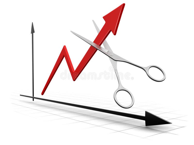 Scissors and Graph (clipping Path Included) Stock Illustration ...