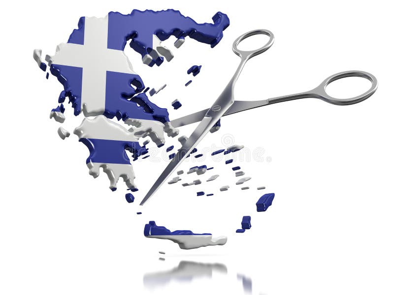 Scissors and Greece (clipping Path Included) Stock Illustration ...