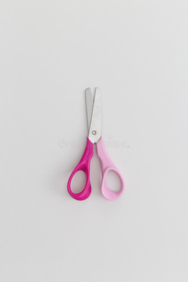 Scissors on a Grey Background. Top View. Flat Lay. Back To School ...