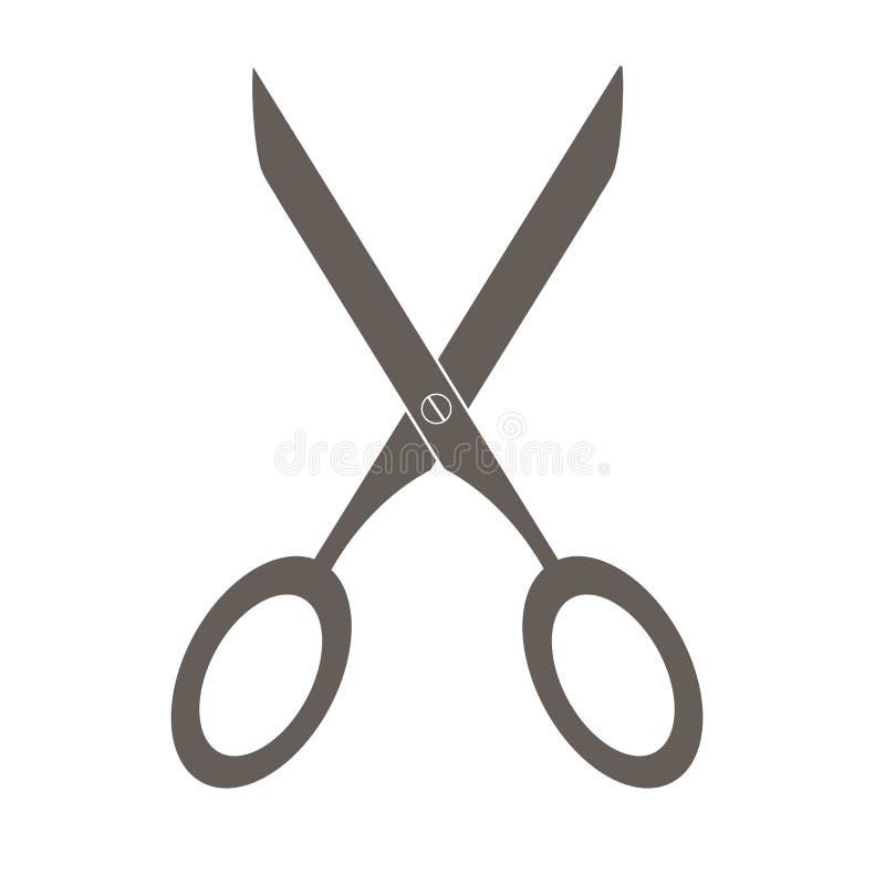 Scissors. Grey Icon on White Stock Vector - Illustration of white ...