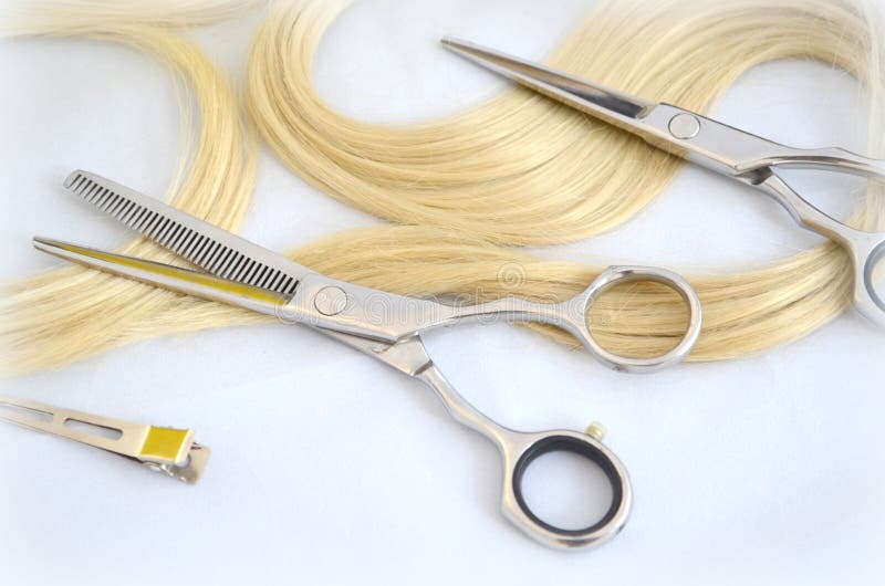 Scissors and hairbrush stock photo. Image of hairstyle - 68154052