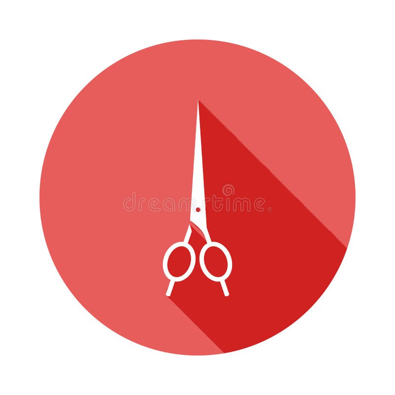 Scissors for a Hairstyle Long Shadow Flat Icon. Element of Barber Icon ...