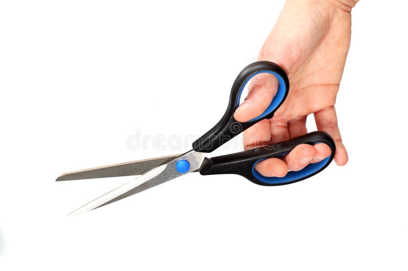 Woman Hand Holding Red Scissors Stock Photo - Image of cutting ...