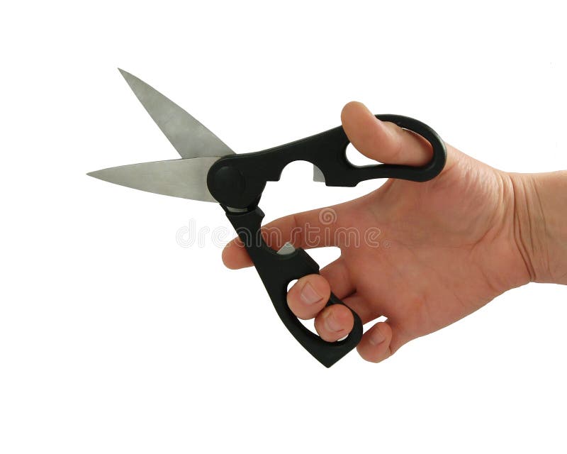 Scissors in man s hand stock image. Image of female, ready - 3699211