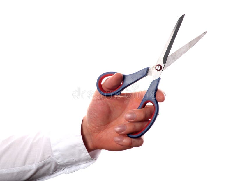 Scissors in hand stock photo. Image of equipment, slicing - 35016022