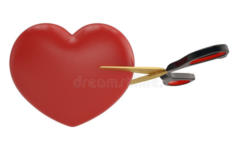 Two Scissors on White Background.3D Illustration. Stock Illustration ...