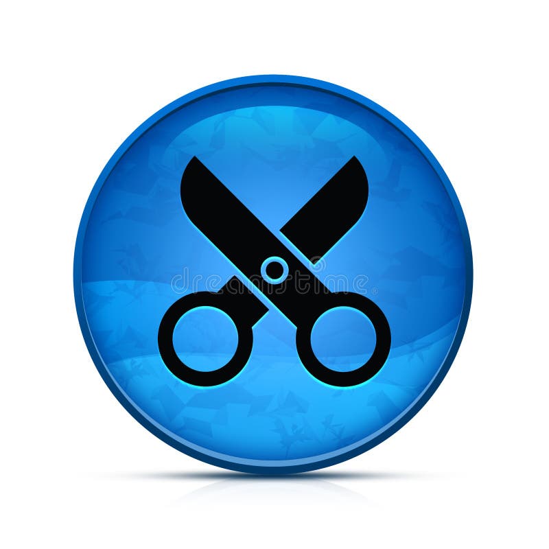 Scissors Help Icon on Classy Splash Blue Round Button Illustration ... Scissors Help Icon on Classy Splash Blue Round Button Illustration ...