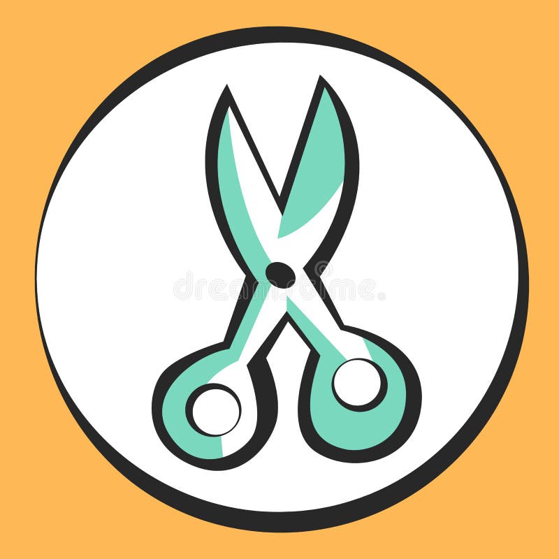 Scissors Icon for App and Web. Vector Pop Art Sign or Button Stock ...
