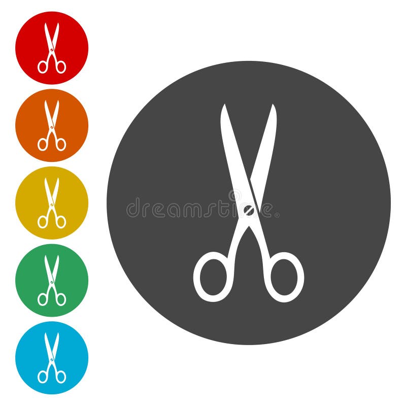 Scissors Icon with Color Variations Stock Vector - Illustration of open ...