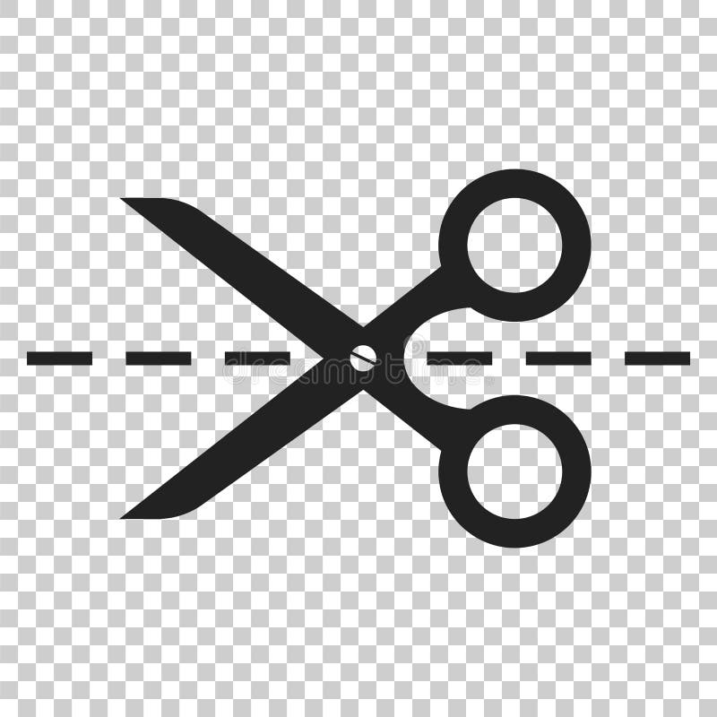Scissors Icon with Cut Line. Scissor Vector Illustration Stock Vector ...