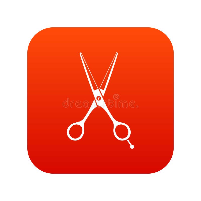 Scissors icon digital red stock vector. Illustration of elegant - 107709515