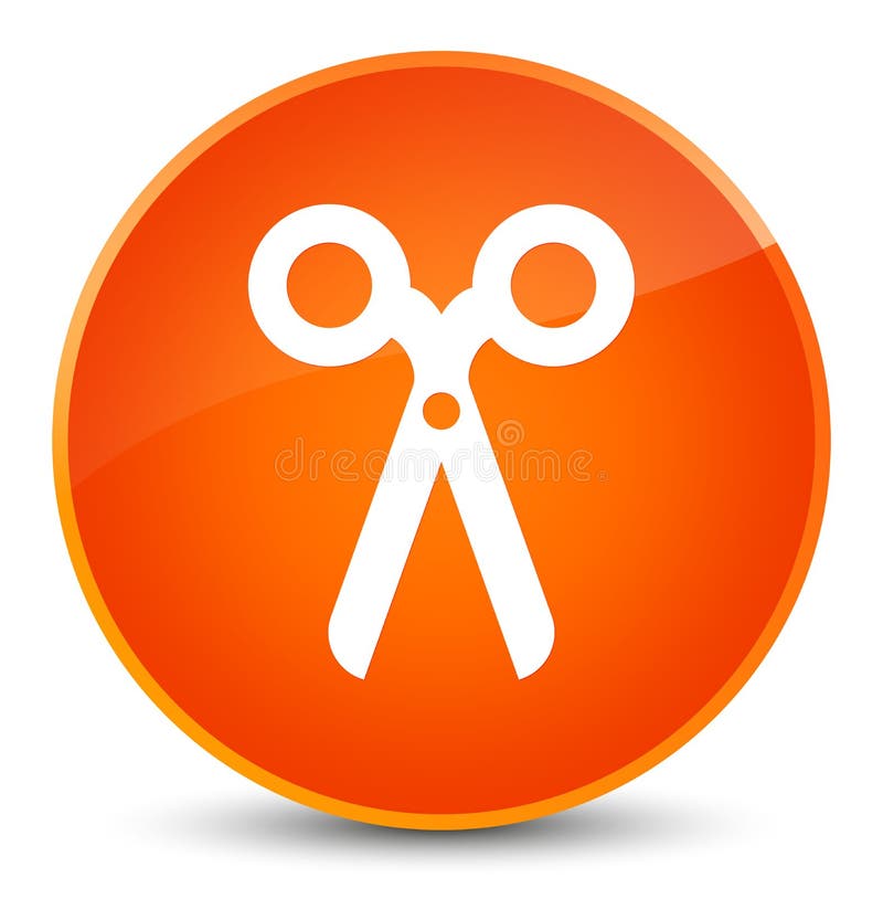 Scissors Icon Elegant Orange Round Button Stock Illustration ...