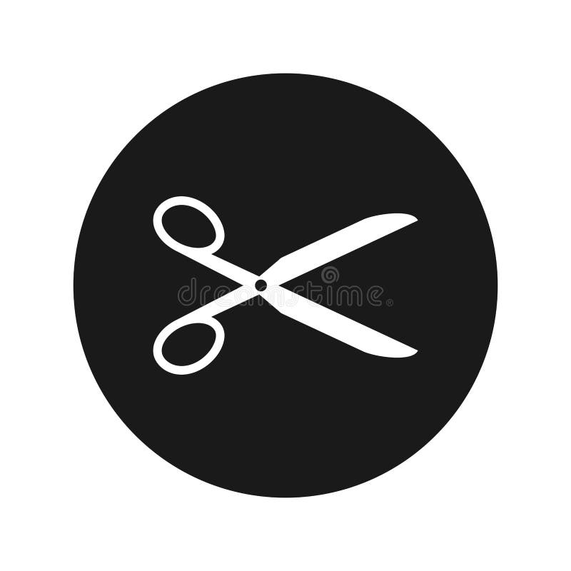 Scissors Icon Flat Black Round Button Vector Illustration Stock Vector ...