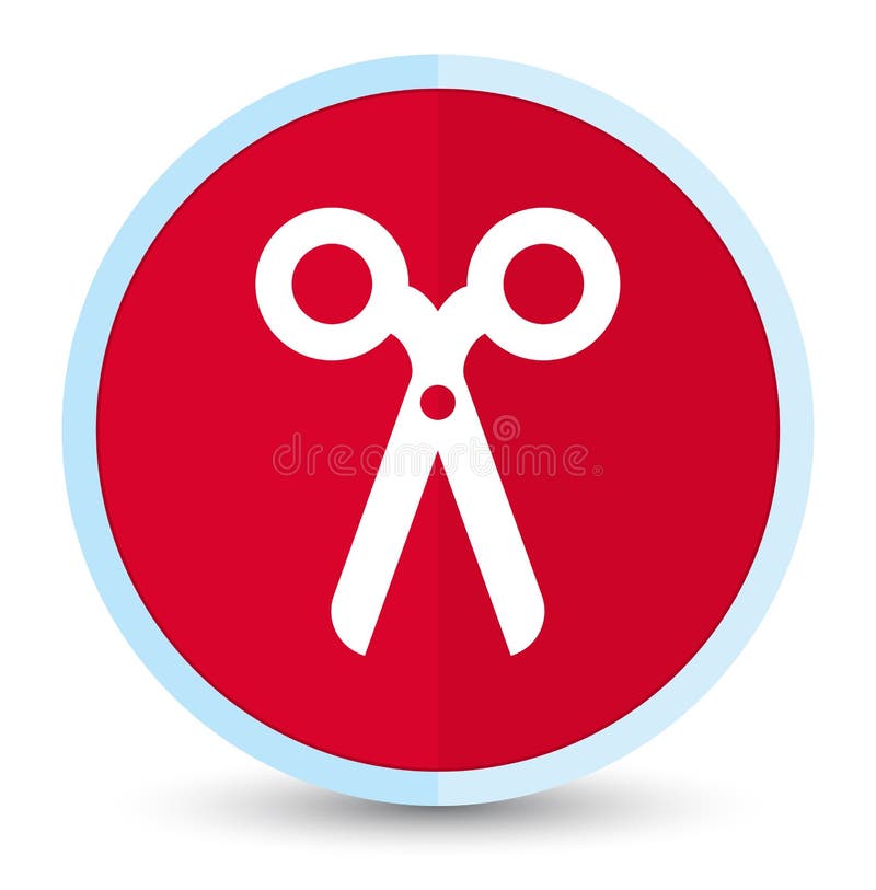 Scissors Icon Flat Prime Red Round Button Stock Vector - Illustration ...