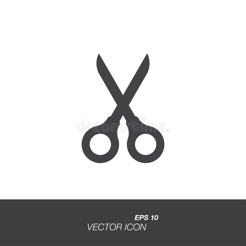 Scissors Icon in Flat Style Isolated on White Background. Stock ...