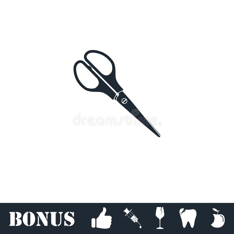 Scissors icon flat stock vector. Illustration of icon - 151743934