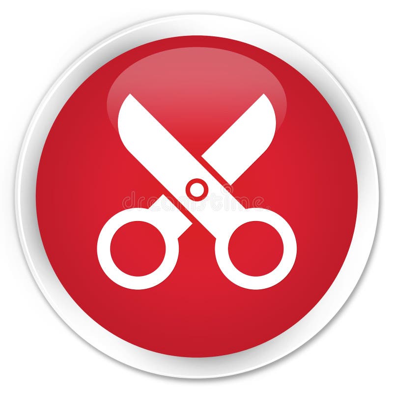 Scissors Icon Premium Red Round Button Stock Illustration ...