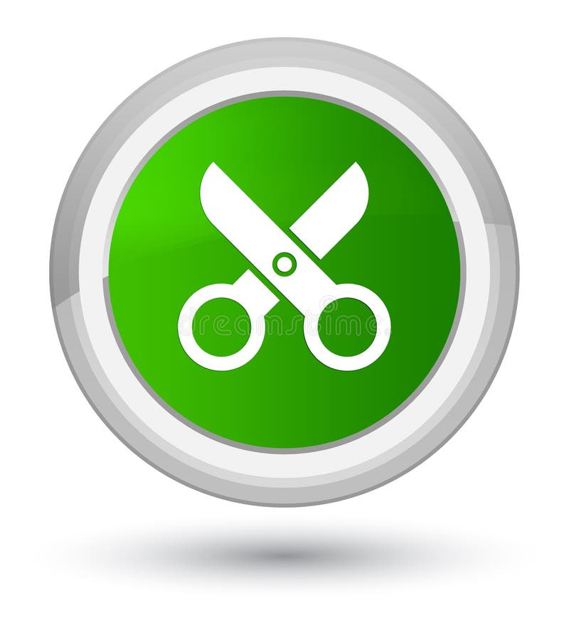 Scissors Icon Prime Green Round Button Stock Illustration ...
