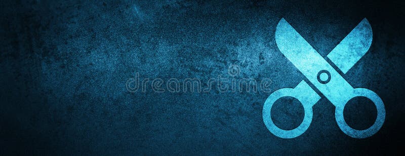 Scissors Icon Special Blue Banner Background Stock Illustration ...