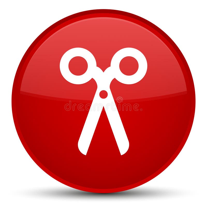 Scissors Icon Special Red Round Button Stock Illustration ...