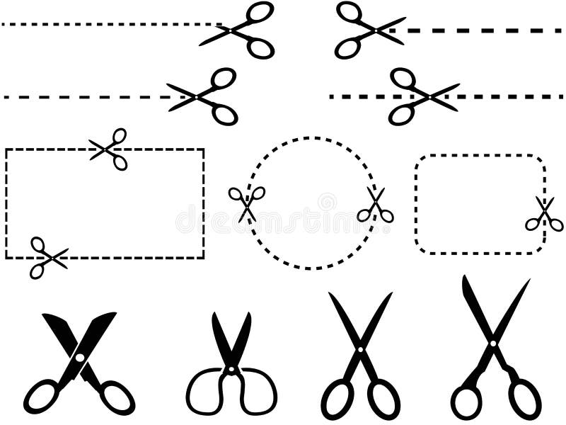 Scissor and cut mark stock vector. Illustration of closeup - 10583498