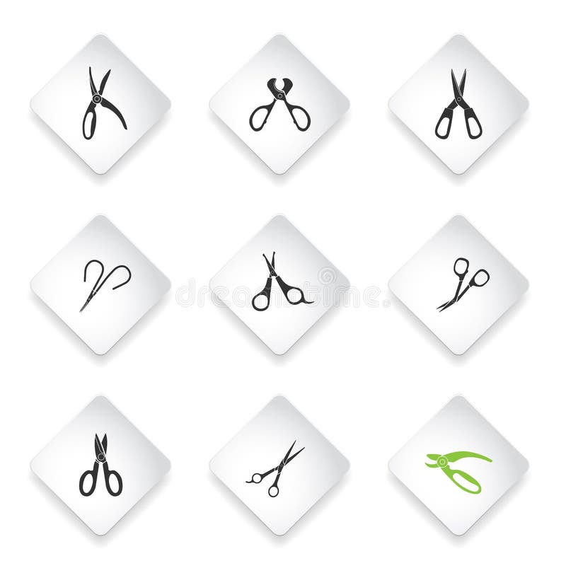 Scissors Icons set stock vector. Illustration of hair - 66723659