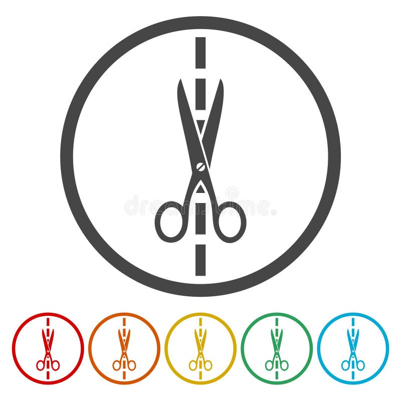 Scissors Icons set stock vector. Illustration of paper - 129065403