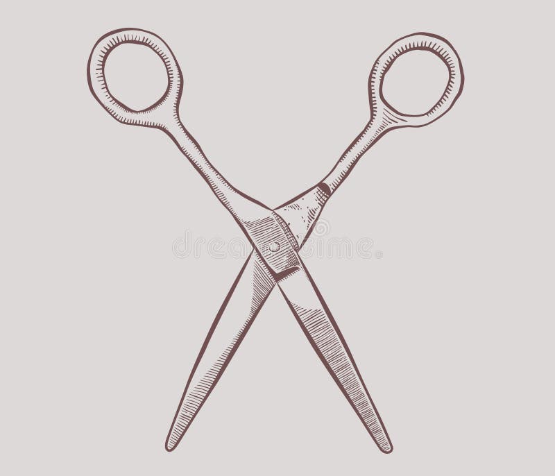 Scissors l'annata stylized illustrazione vettoriale. Illustrazione di ...