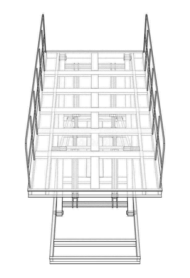 Scissor Lift Outline Blueprint Stock Illustrations – 130 Scissor Lift ...
