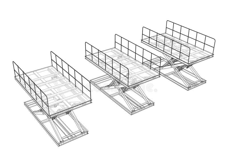 Scissor Lift Outline Blueprint Stock Illustrations – 130 Scissor Lift ...